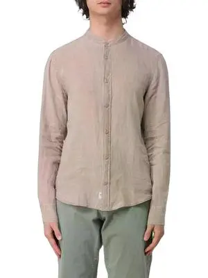 BLAUER. Band-collar Linen Shirt - Neutrals