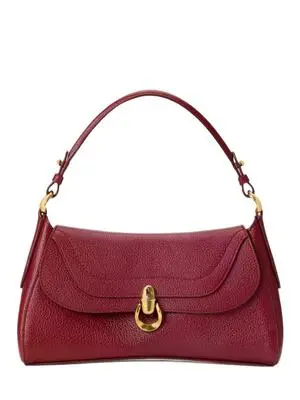 Polo Ralph Lauren Blaze Grained Leather Tote Bag - Red