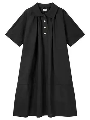 STUDIO TOMBOY Short-sleeved Collared Midi Dress - Black