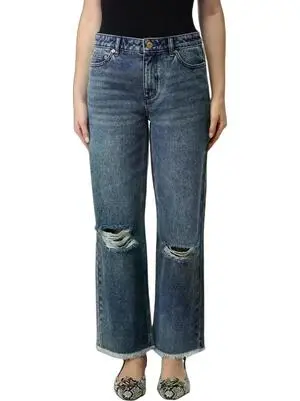 Michael Kors Distressed Frayed Jeans - Blue
