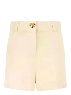 Moschino Heart Button Turned-up Shorts - Neutrals