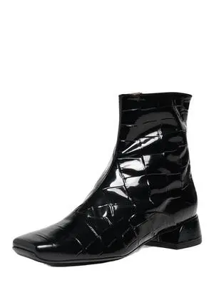 Marni Embossed Leather Ankle Boots - Black