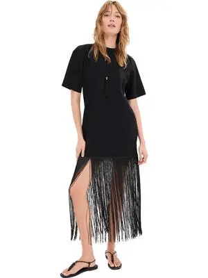 LE BOP Fringe Nico Dress - Black