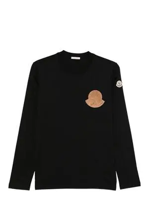 Moncler Logo Patch Long-sleeve Top - Black