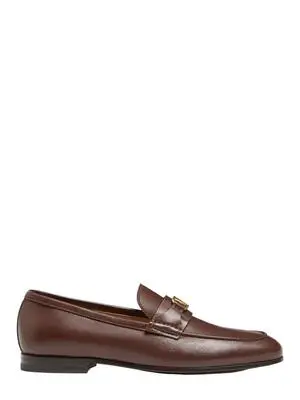 Valentino Garavani Vlogo Signature Nappa Leather Loafers - Brown