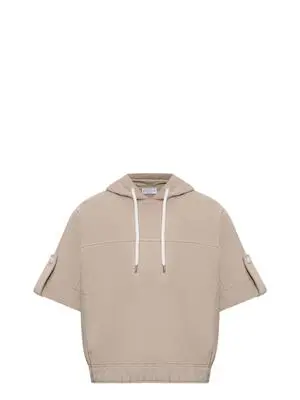 Brunello Cucinelli Short-sleeved Drawstring Hoodie - Nude
