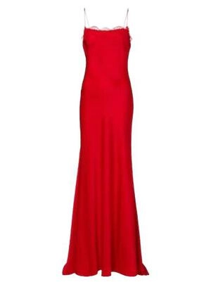 Alex Perry Lace-trimmed Crepe Satin Gown - Red