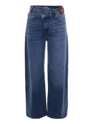 LIU JO Liu Jo Logo Patch Wide Leg Jeans