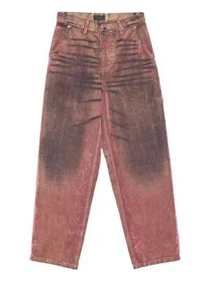 HAIKURE Washed-effect Hammer-loop Jeans - Brown