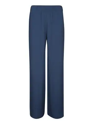 INCOTEX Incotex Elastic Waist Wide-Leg Crepe Pants