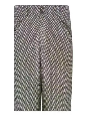 Giorgio Armani Micro-pattern Tapered Trousers - Blue