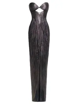 MARIA LUCIA HOHAN Stephanie Cut-out Pleated Maxi Dress - Brown