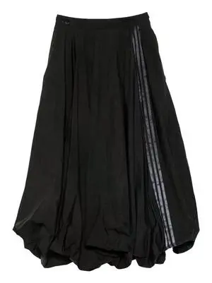 Y3 Three-stripe Bubble Hem Maxi Skirt - Black