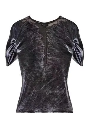 Giorgio Armani Sheer Panelling Top - Grey