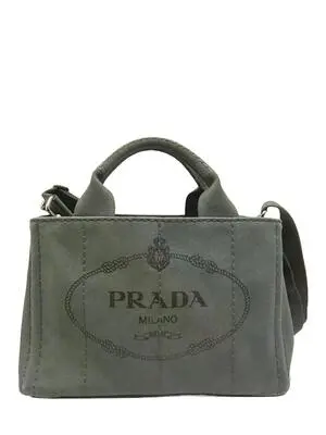 Prada Prada Canapa Logo Satchel Grey
