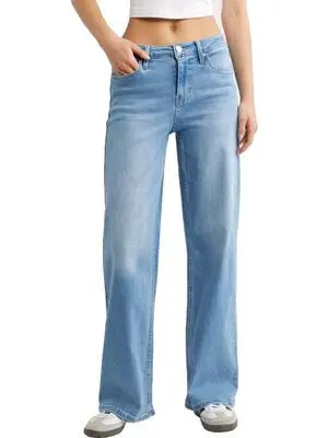 YMI Bella High-waist Wide-leg Jeans - Light Blue