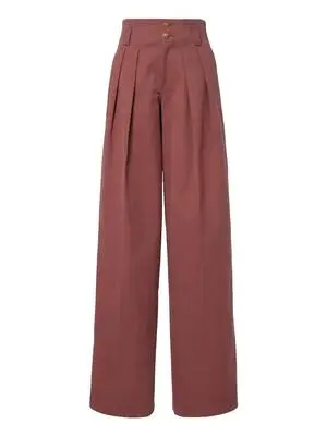 Chloé Cotton Canvas Wide-leg Pants - Red