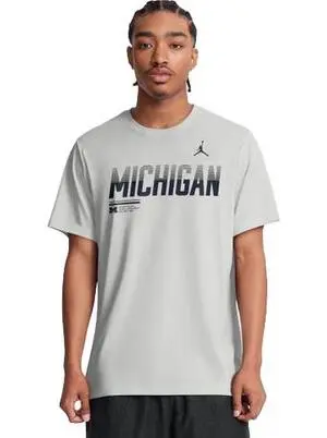 JORDAN BRAND Michigan Wolverines Sideline Legend Dri-fit T-shirt - Gray
