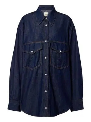 Khaite Christensen Oversized Denim Shirt - Blue