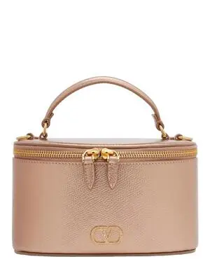 Valentino Garavani Valentino Garavani VLogo Small Leather Top Handle Bag Pink