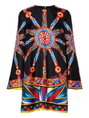Dolce & Gabbana Carretto Silk Twill Kaftan - Multicoloured