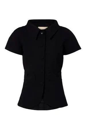 Valentino Garavani Vgold Wool-blend Jacket - Black