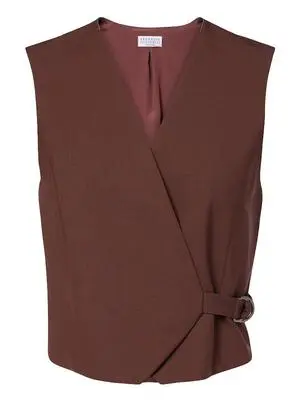 Brunello Cucinelli Monili Wool-blend Vest - Brown