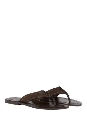 THE ROW Dan Suede Thong Sandals - Brown