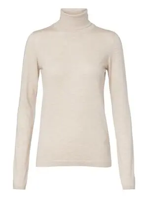 Brunello Cucinelli Cashmere And Silk Turtleneck Sweater - Beige