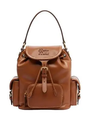 Miu Miu Leather Backpack - Brown