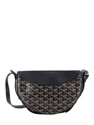 Goyard Hirondelle Shoulder Bag Coated Canvas And Leather - Black