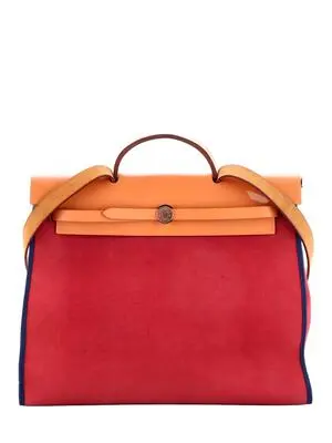 Hermès Herbag Zip Leather And Toile 39 - Red
