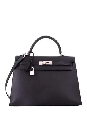 Hermès Kelly Handbag Epsom With Palladium Hardware 32 - Black