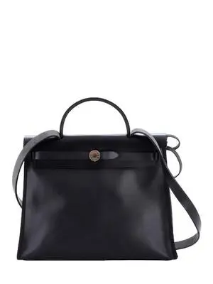Hermès Herbag Zip Berline Vache Canvas And Leather 31 - Black