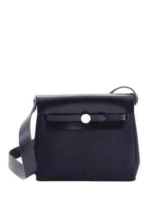 Hermès Herbag Zip Toile And Leather 20 - Black