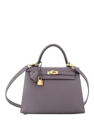 Hermès Kelly Handbag Epsom With Gold Hardware 25 - Grey