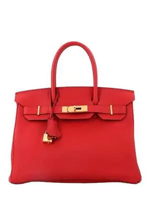 Hermès Birkin Handbag Togo With Gold Hardware 30 - Red