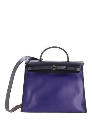 Hermès Herbag Zip Berline Vache Canvas And Leather 31 Blue