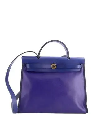 Hermès Herbag Zip Berline Vache Canvas And Leather 31 Blue
