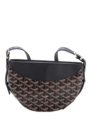 Goyard Hirondelle Shoulder Bag Coated Canvas And Leather - Black