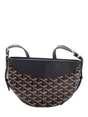 Goyard Hirondelle Shoulder Bag Coated Canvas And Leather - Black