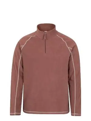 Mountain Warehouse Ashbourne Ii Half Zip Fleece Top With Contrast Sleeves - Brown