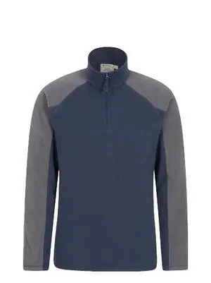 Mountain Warehouse Ashbourne Ii Half Zip Fleece Top With Contrast Sleeves - Dark Blue