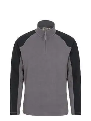 Mountain Warehouse Ashbourne Ii Half Zip Fleece Top With Contrast Sleeves - Dark Grey