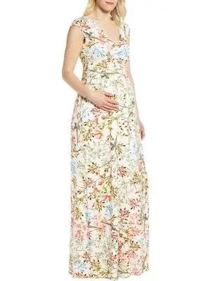 TIFFANY ROSE MATERNITY Alana Maternity/nursing Maxi Dress - White