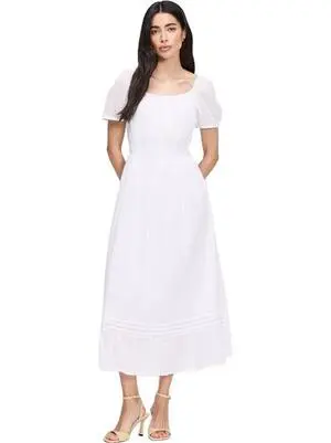 FINERY LONDON Mandy Cotton Voile Midi Dress - White