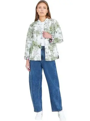 YUMI Cotton Quilted Reversible Jacket - Green