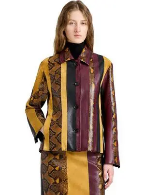 Proenza Schouler Sirine Leather Jacket - Gold Multi