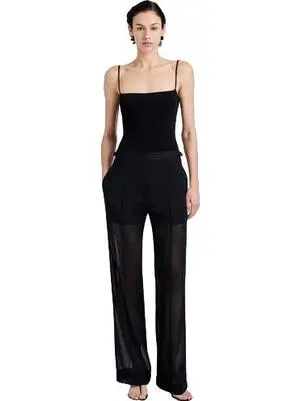 Proenza Schouler Sheer Wool Eran Pant - Black