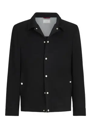 Brunello Cucinelli Lightweight Cashmere Flannel Jacket - Black